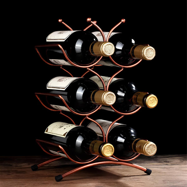 Freestanding Metal Wine Rack, 6 bottles – Homevalley.co.uk